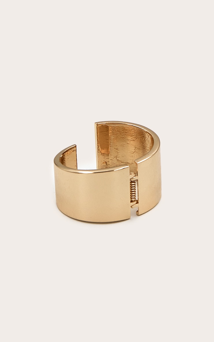 Gold Chunky Oversized Clasp Bangle | Accessories | PLT