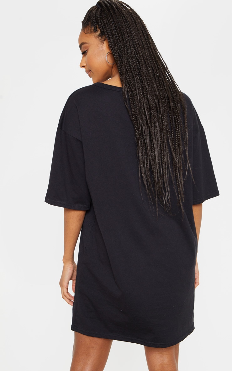 Black PLT Oversized Boyfriend T Shirt Dress | PrettyLittleThing USA