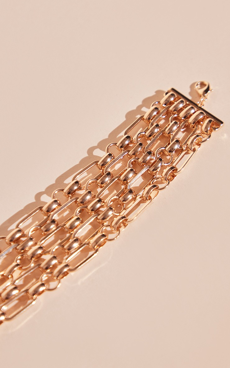 Gold Long Link Textured Choker | Accessories | PrettyLittleThing CA