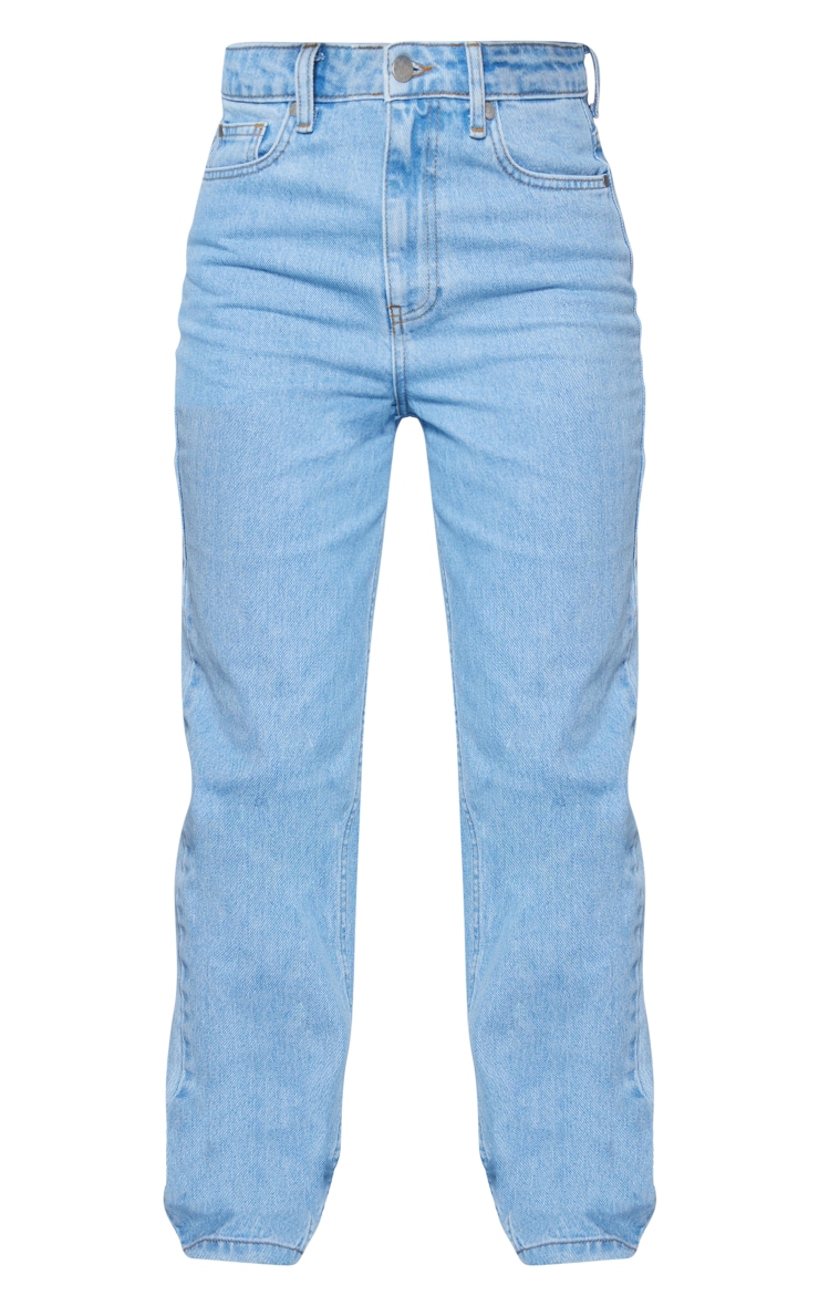 Blue Wash Long Leg Straight Leg Jean | PrettyLittleThing USA