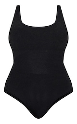Plus Black Shapewear Elasticated Waist Bodysuit | Plus Size | PLT