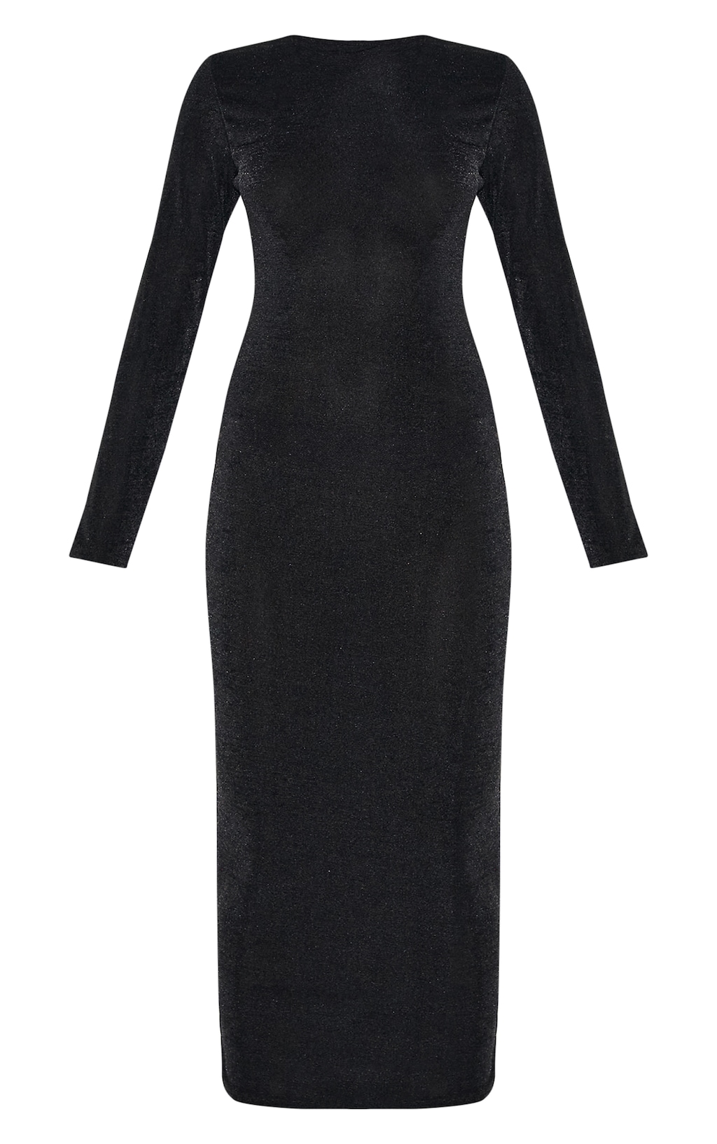 Black Long Sleeve Slash Neck Open Back Maxi Dress | Dresses | PLT USA