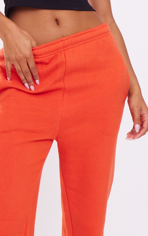 Bright Red Sweat Cuffed High Waist Joggers | Sweat | PLT