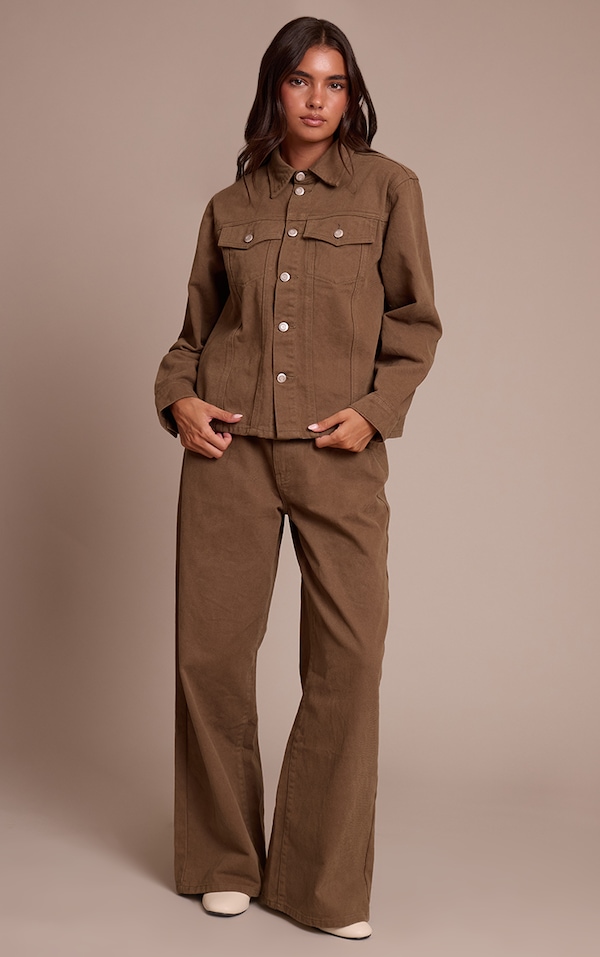 Olive Oversized Denim Shirt | Denim | PrettyLittleThing USA