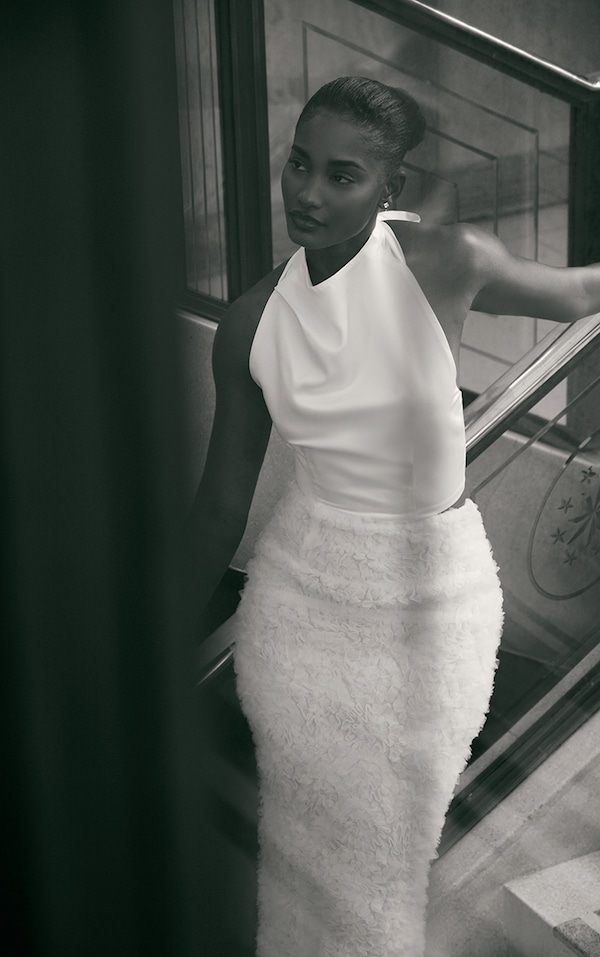 Premium White Satin High Neck Cowl Top | Tops | PrettyLittleThing USA