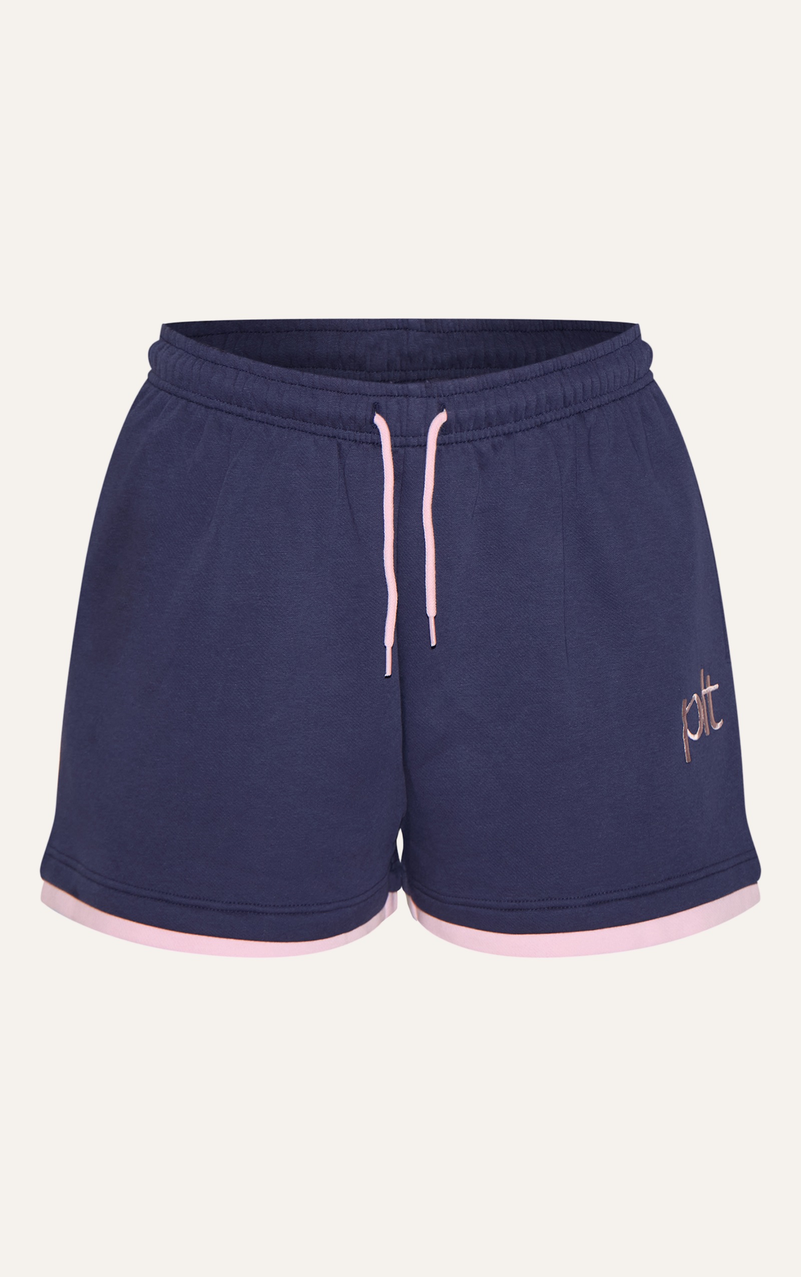 Plus Navy Plt Sweat Short | Plus Size | PrettyLittleThing USA