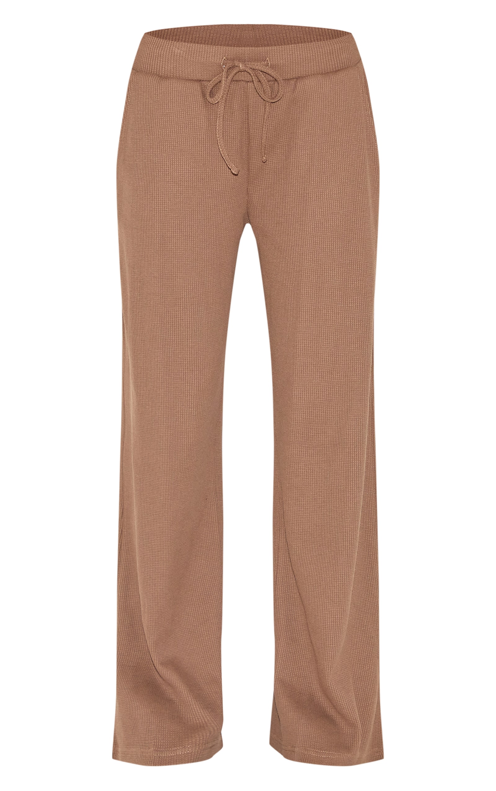 Brown Waffle Wide Leg Trousers | Co-ords | PLT