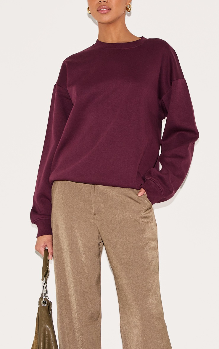 Dark Plum Oversized Sweatshirt | Athleisure | PLT