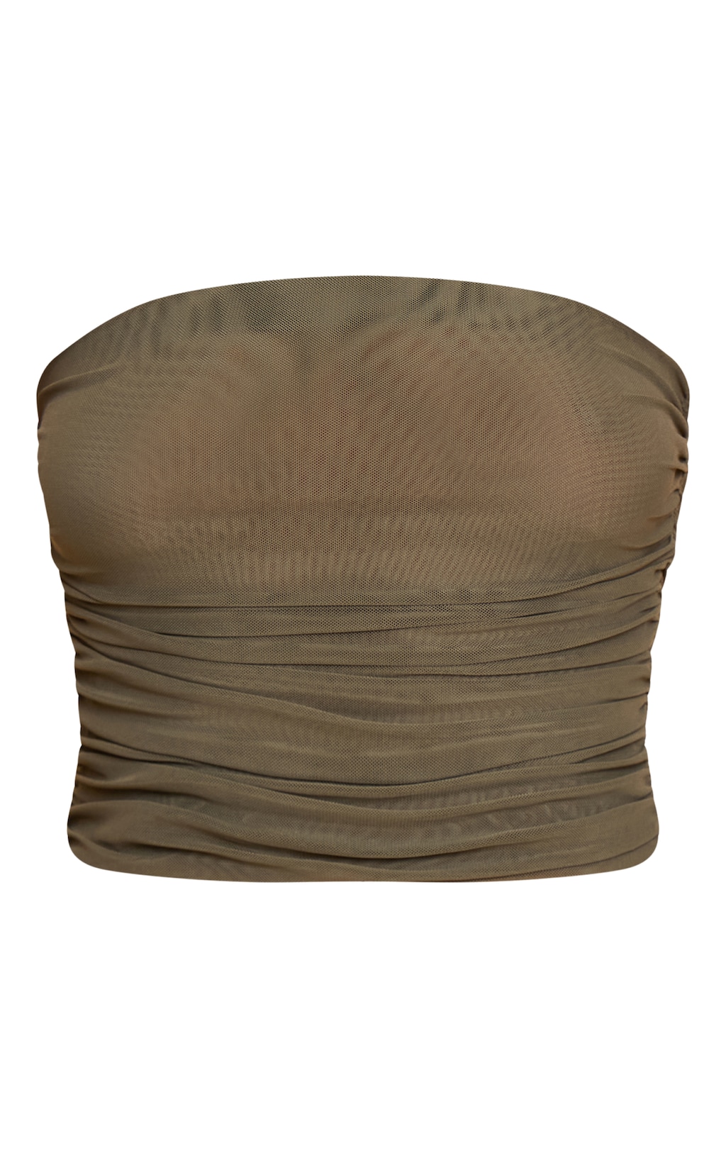 Khaki Chiffon Mesh Bandeau Top | Co-ords | PLT