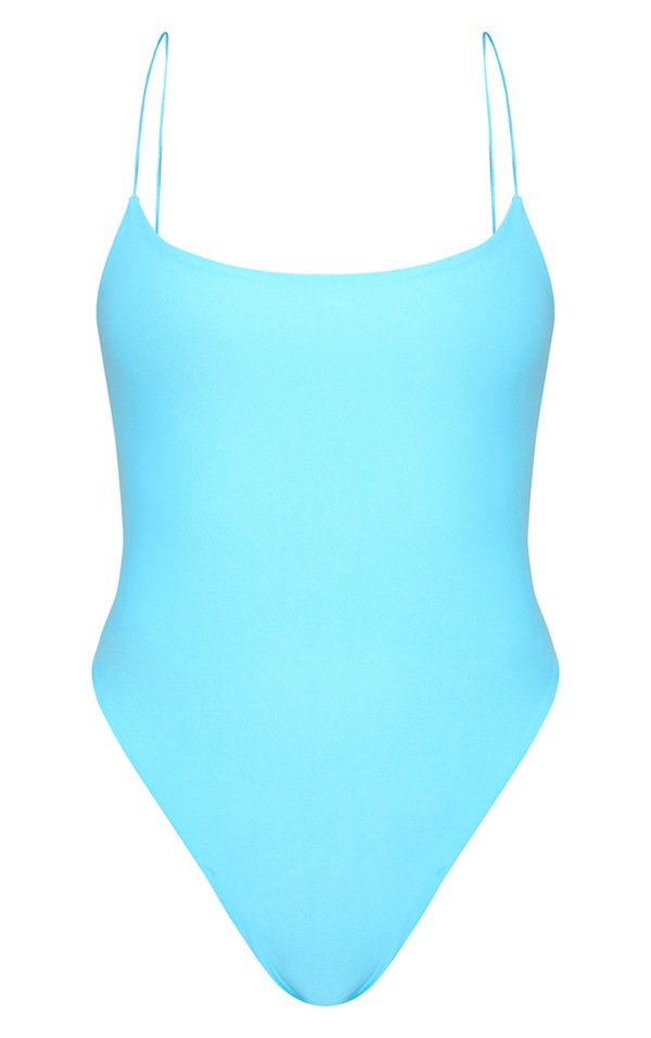 Tall Blue Skinny Strap Basic Swimsuit | Tall | PLT USA