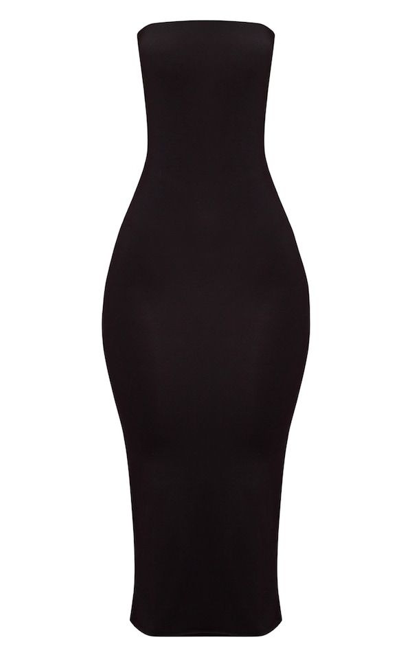 Basic Black Bandeau Midaxi Dress | PrettyLittleThing