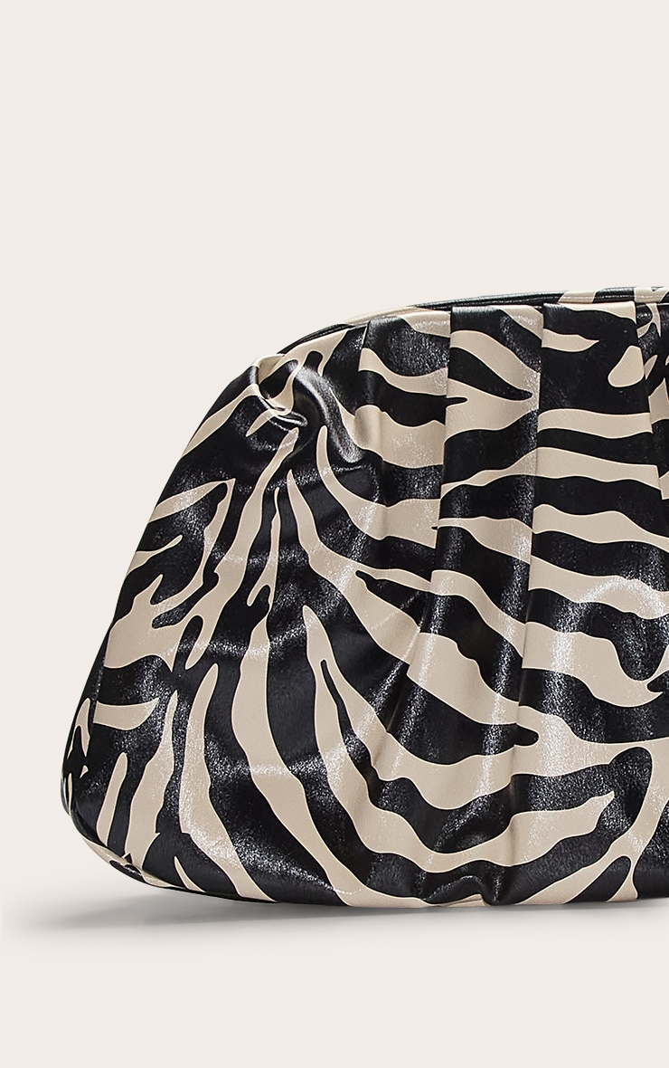 Zebra Oversized Ruched Clutch | Accessories | PLT USA