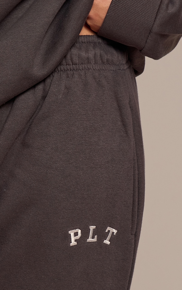 PLT Charcoal Logo Oversized Wide Leg Sweatpants | Athleisure | PLT USA