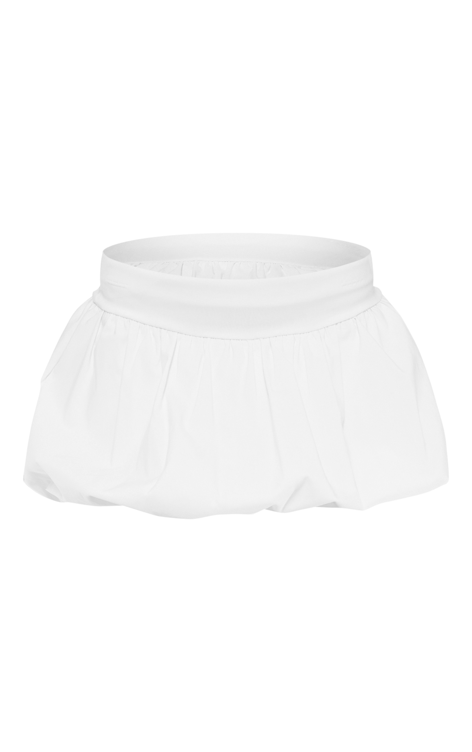 White Stretch Woven Micro Mini Puffball Skirt | Bottoms ...