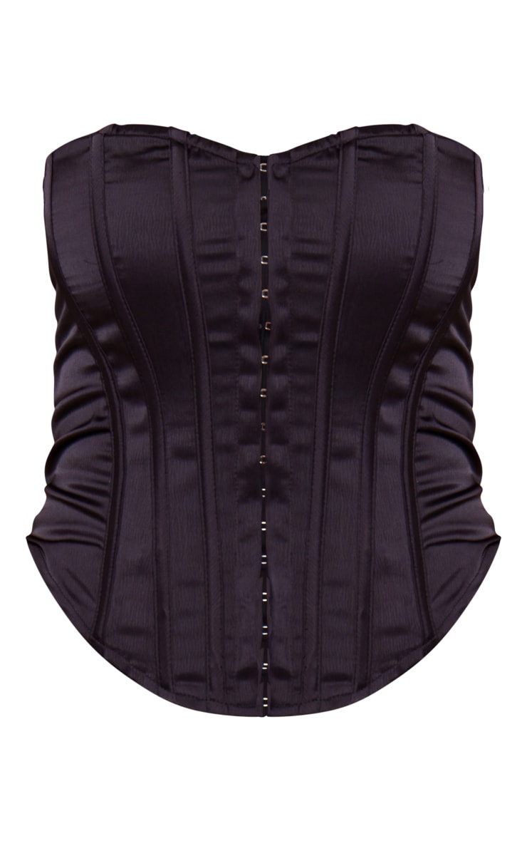 Shape Black Satin Hook And Eye Corset | Shape | PLT QA