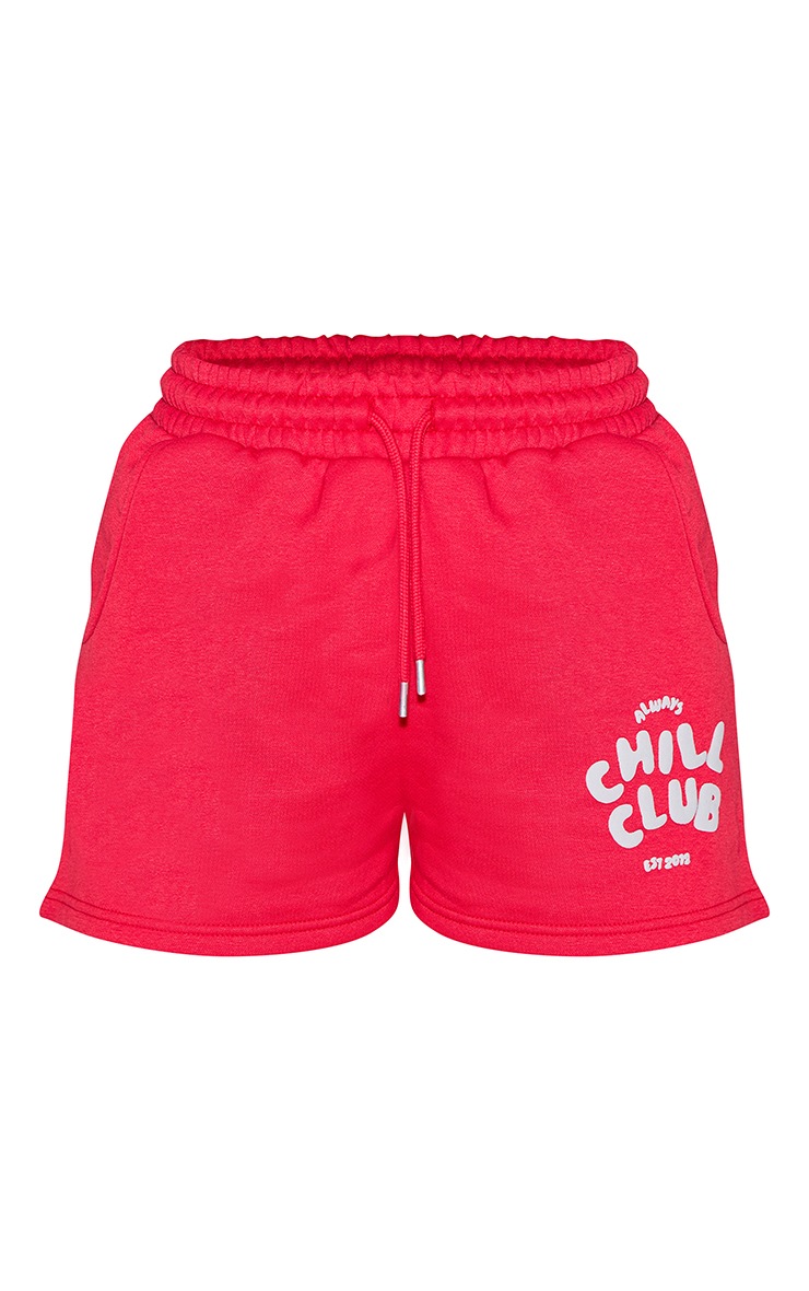 Ruby Red Chill Club Puff Drawstring Sweat Shorts | Athleisure ...