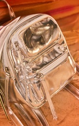 Silver Metallic Pocket Mini Backpack | Accessories | PLT USA