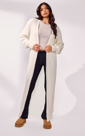 Cream Maxi Knitted Cardigan | Knitwear | PrettyLittleThing USA