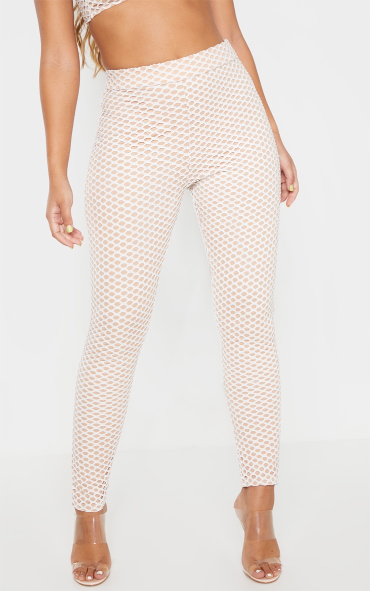 White Fishnet High Waisted Legging | PrettyLittleThing KSA