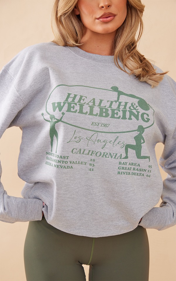 Grey Health And Wellbeing Printed Sweatshirt | Sweat ...