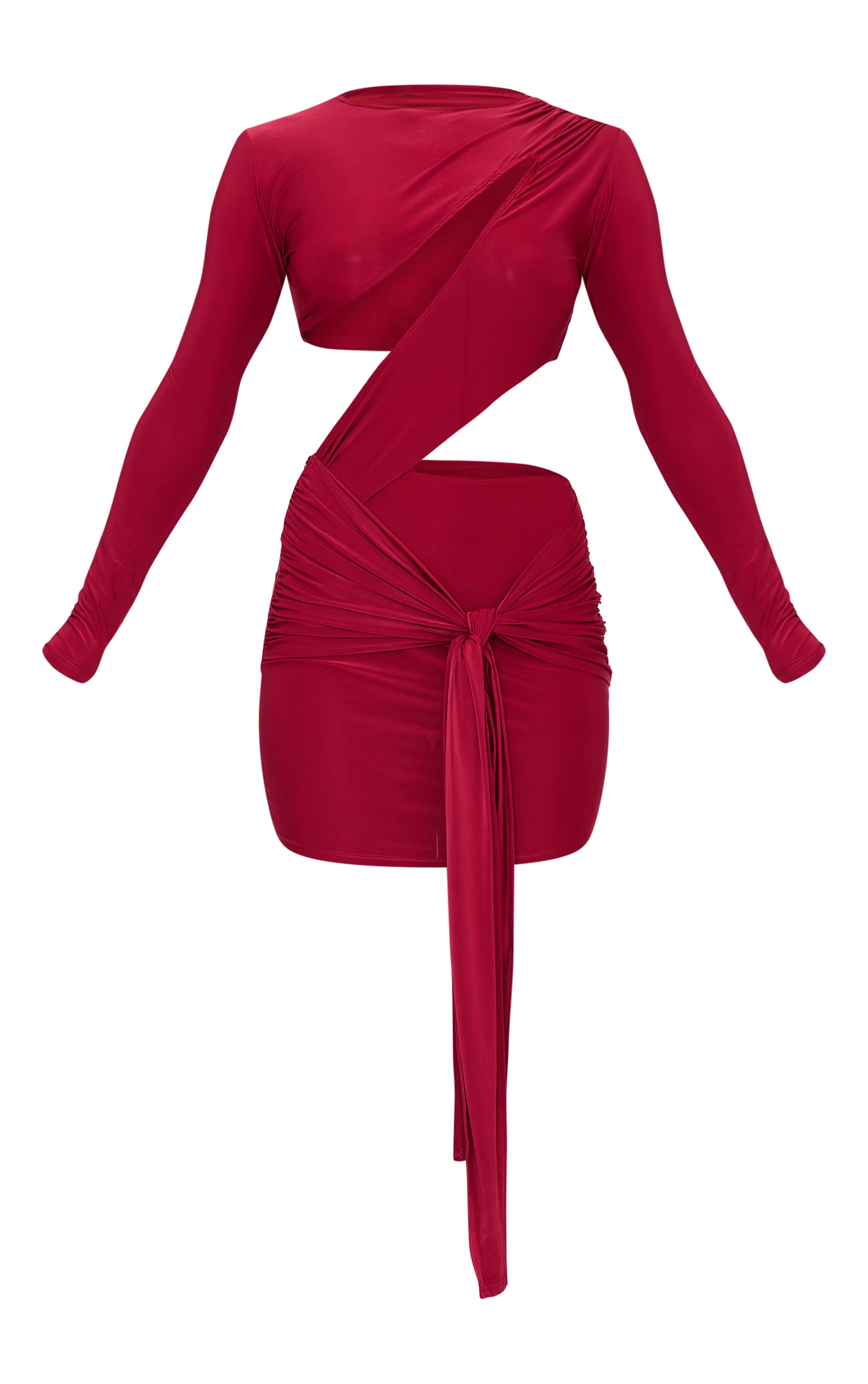 Cherry Red Cut Out Bust Drape Bodycon Dress | Dresses ...