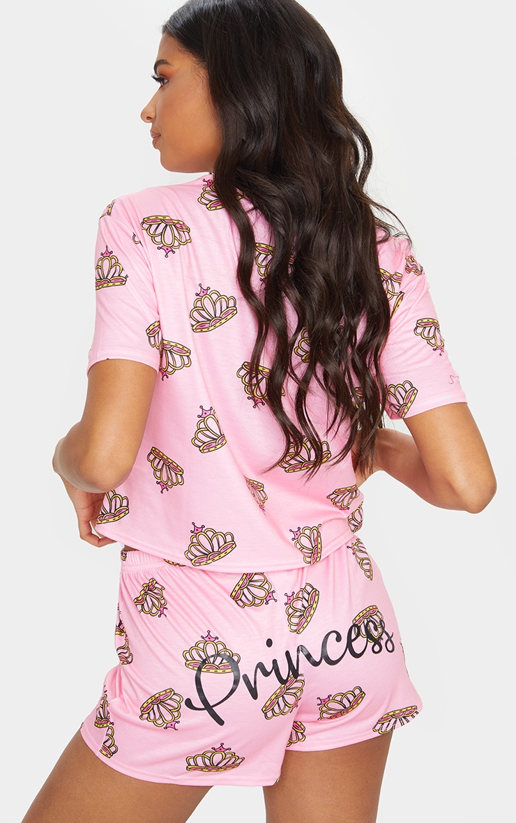 Pink Princess Short Pj Set | PrettyLittleThing