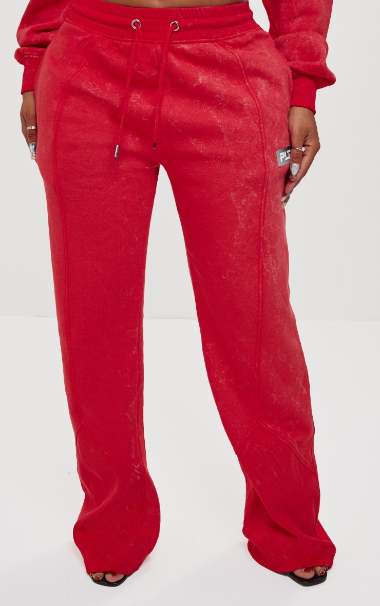 PLT Shape Washed Red Wide Leg Sweatpants | Shape | PLT USA