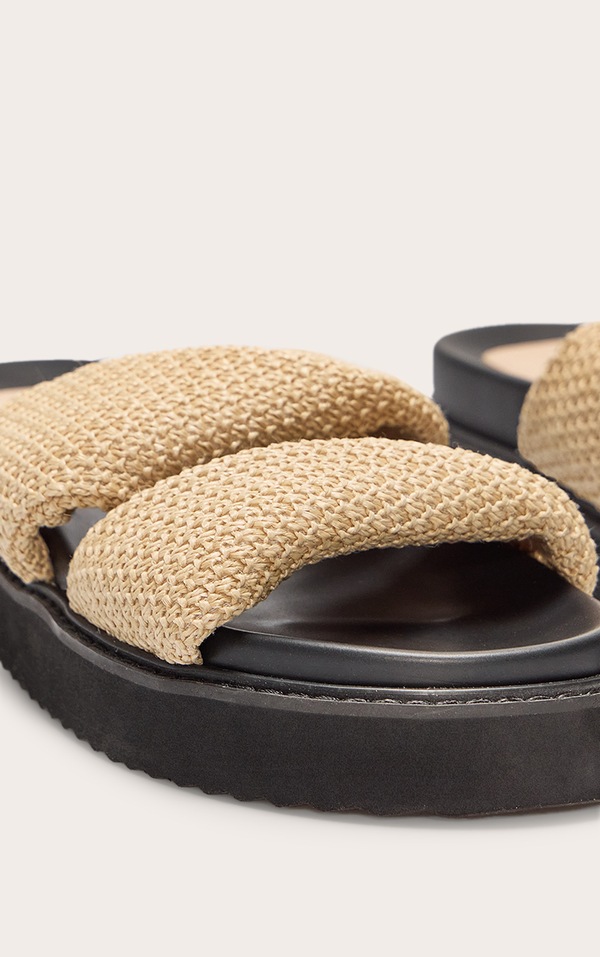 Raffia Twist Strap Round Toe Footbed Sandals | Footwear ...