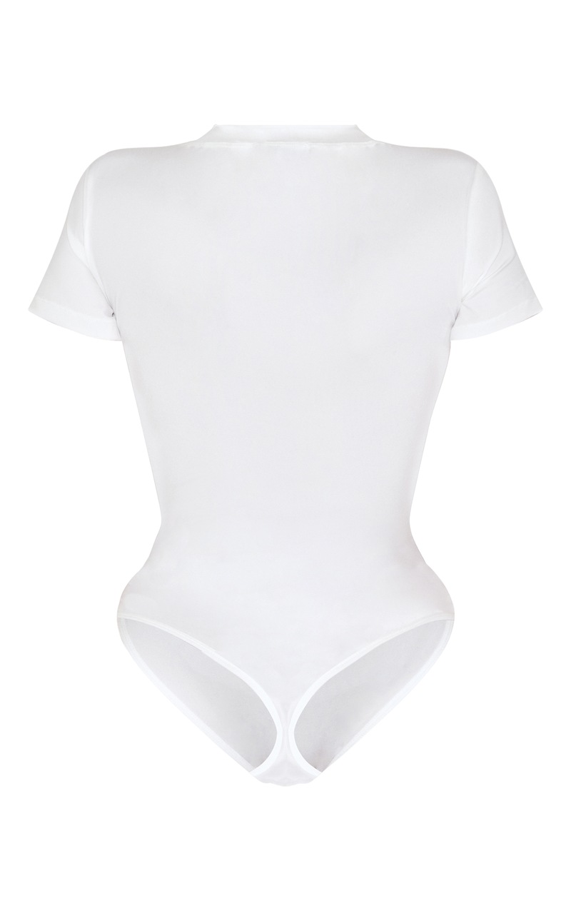 Shape White Sculpted Short Sleeve Bodysuit | Shape | PLT