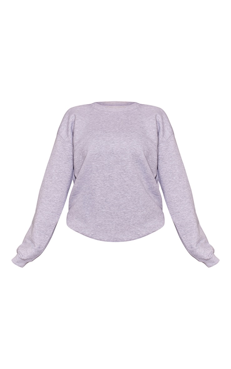 Ash Grey Oversized Cropped Crewneck Sweatshirt | PrettyLittleThing USA