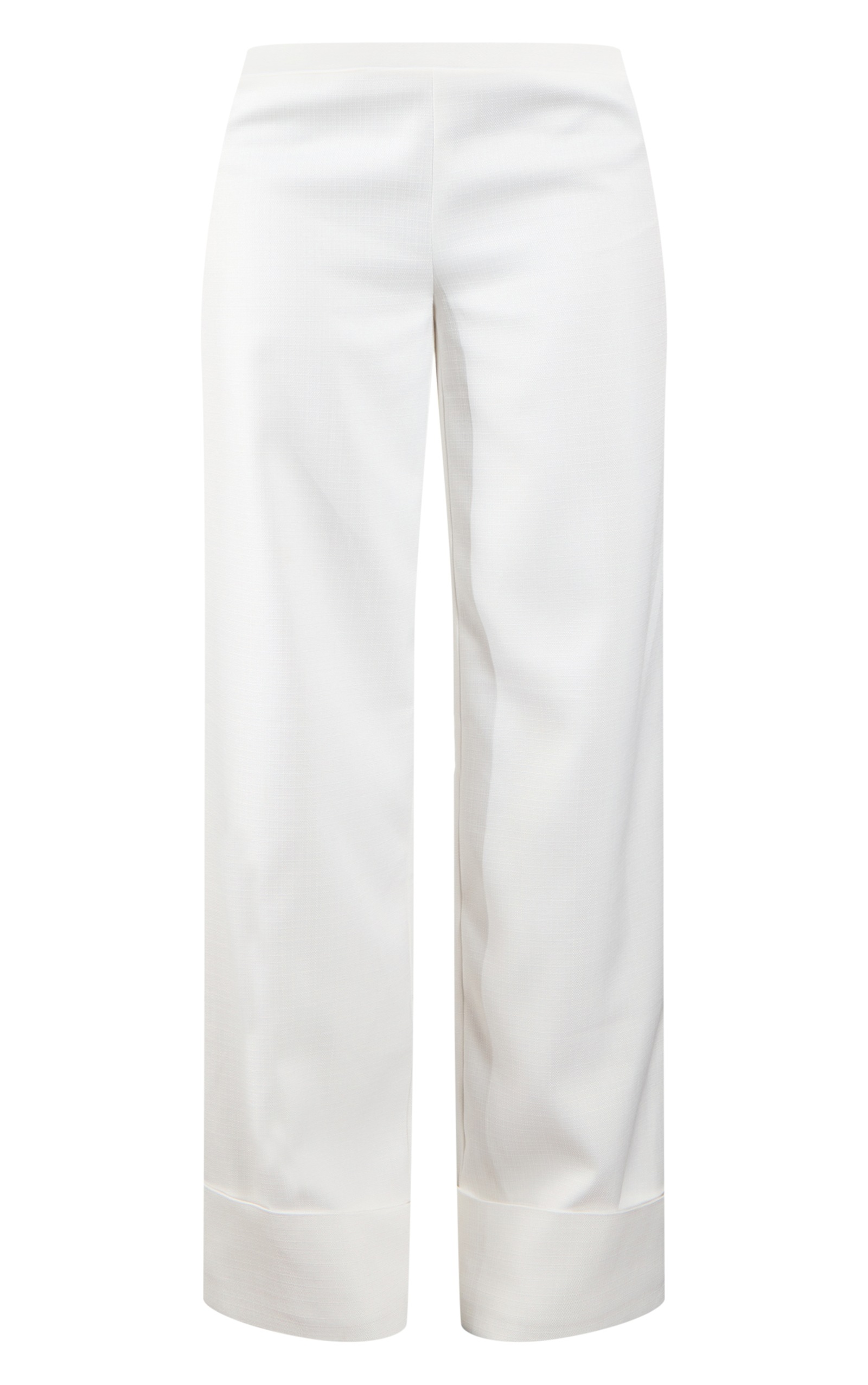 Cream Textured Woven Wide Leg Trouser | Co-ords | PLT