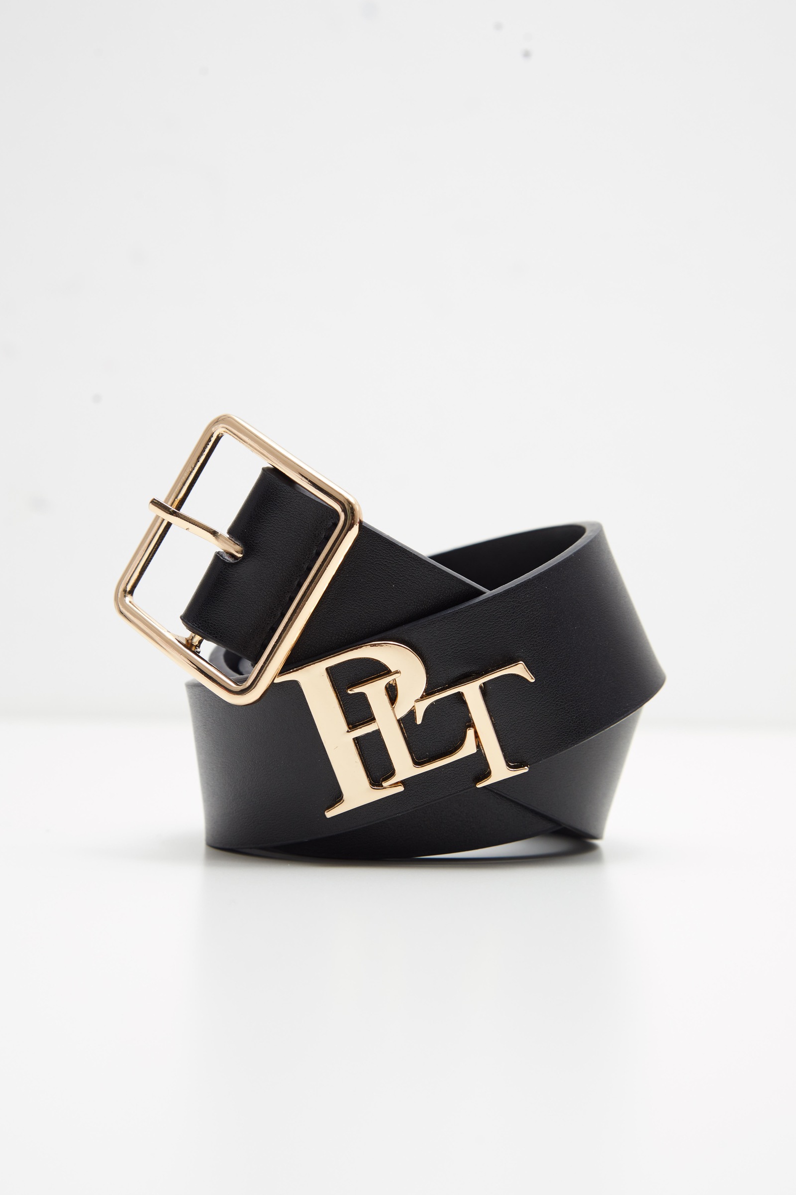 PLT Logo Black Back Branded Buckle Belt | Accessories ...