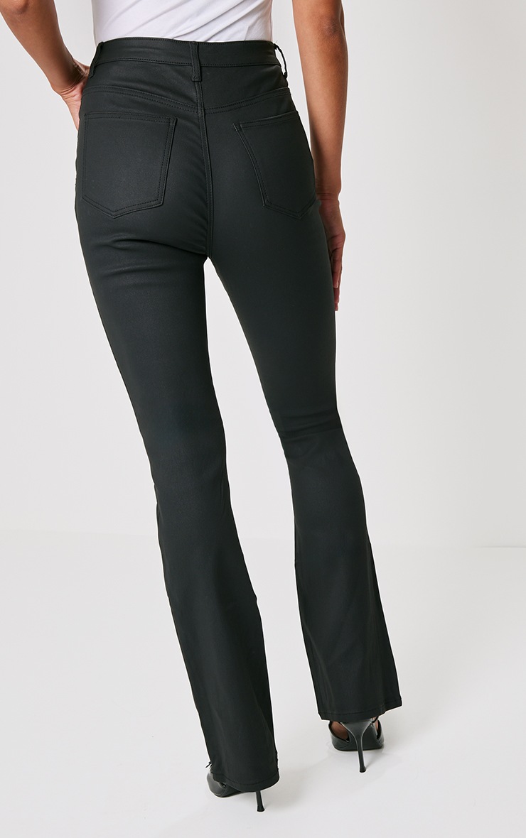 Black Coated Denim Flares | Denim | PrettyLittleThing AUS