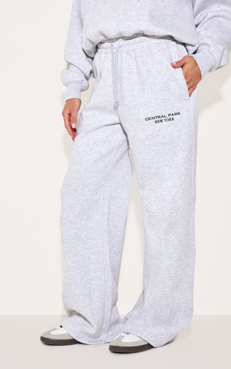 Ash Grey Central Park Embroidered Joggers | Athleisure | PLT