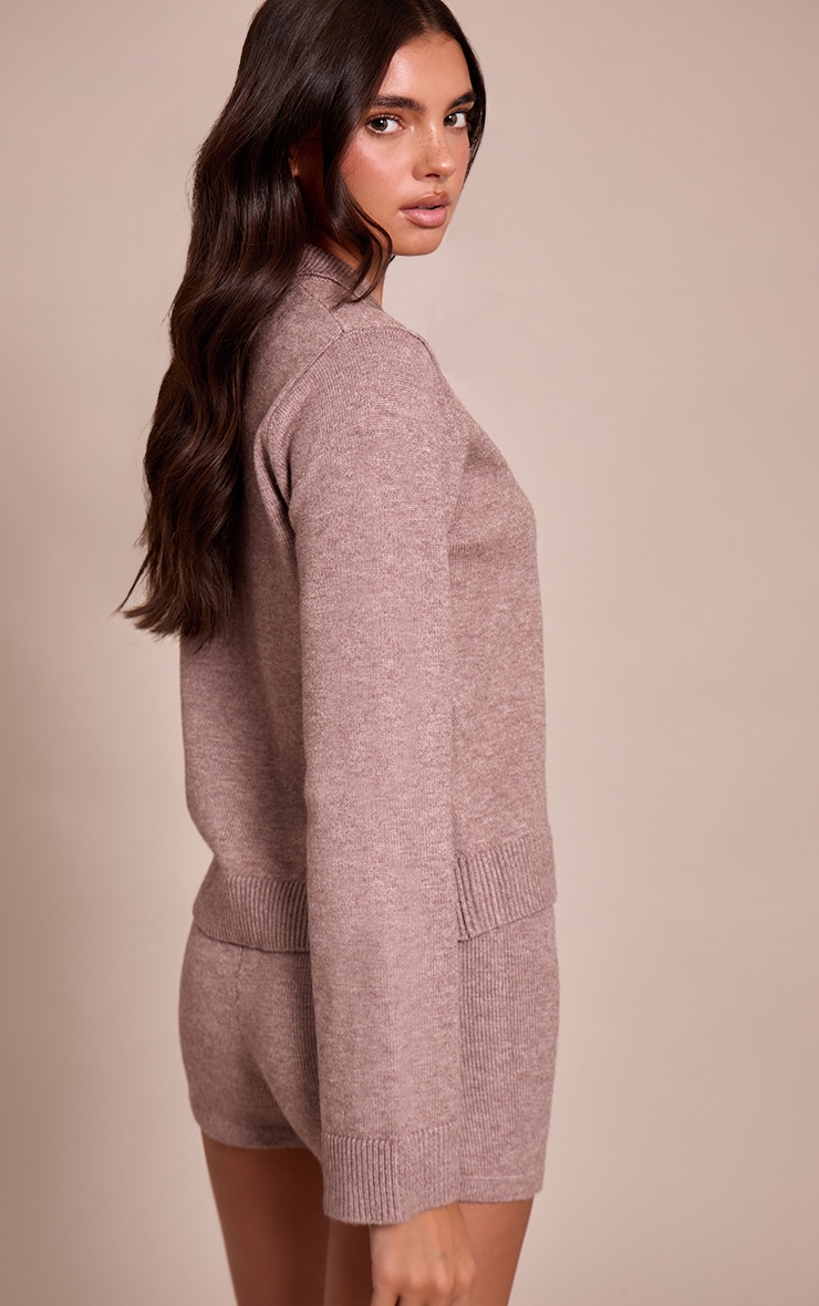 Mocha Button Through Collar Cardigan | Knitwear | PLT AUS