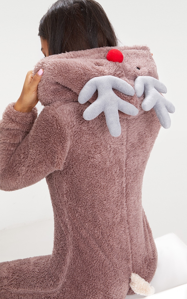 Brown Reindeer Onesie | PrettyLittleThing