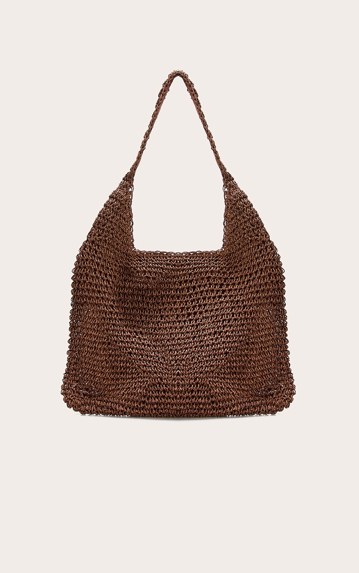 Chocolate Raffia Shoulder Bag | Accessories | PLT
