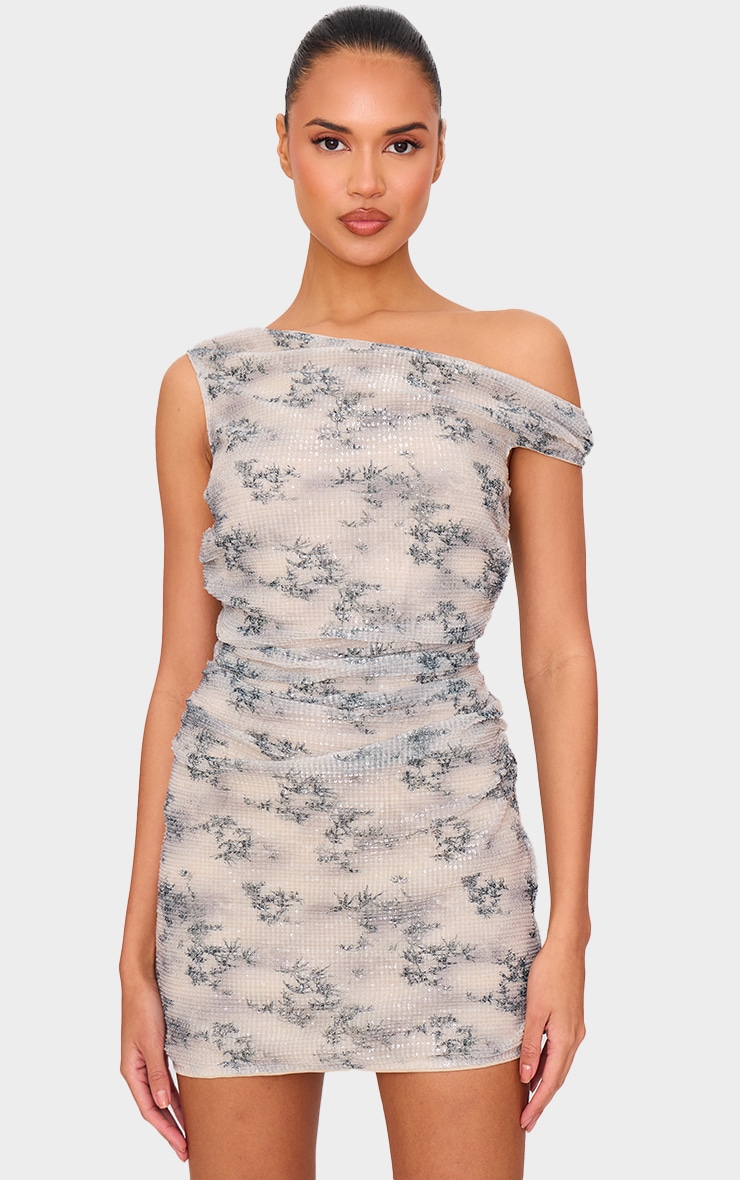 Beige Textured Sequin Off Shoulder Bodycon Dress | Dresses ...