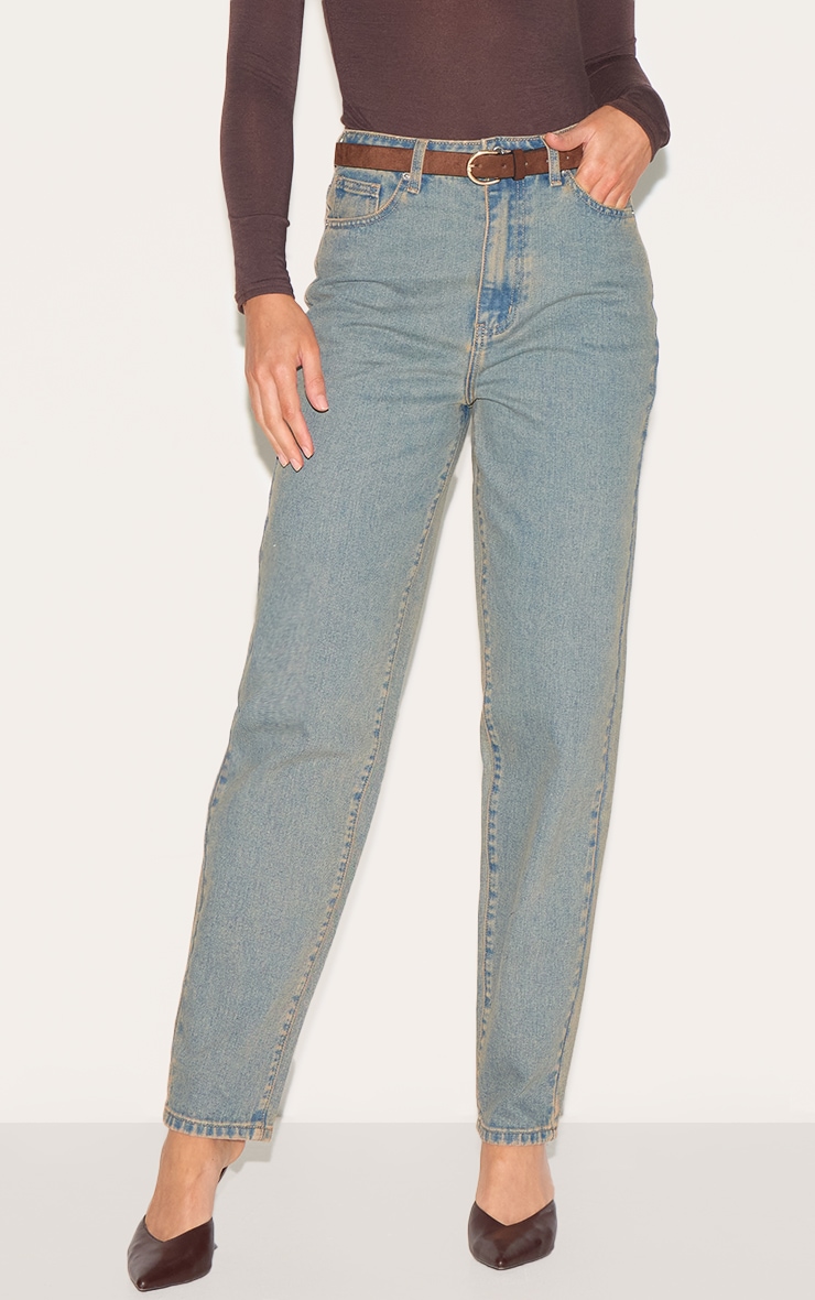 Tall Vintage Wash High Waist Mom Jeans | Tall | PrettyLittleThing