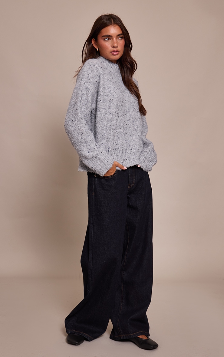 Grey Marl Oversized Jumper | Knitwear | PLT IRE