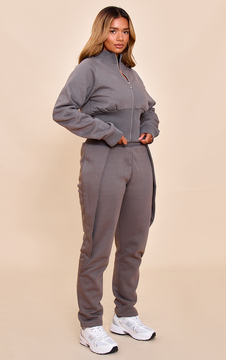 Shape Charcoal Cinched Waist Cocoon Sleeve Jacket | Shape | PLT USA