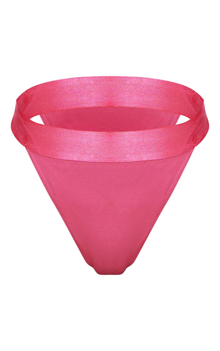 String en jersey rose vif à bande élastique | PrettyLittleThing FR