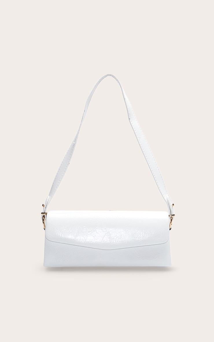 White Rectangle Fold Over Shoulder Bag | Accessories ...