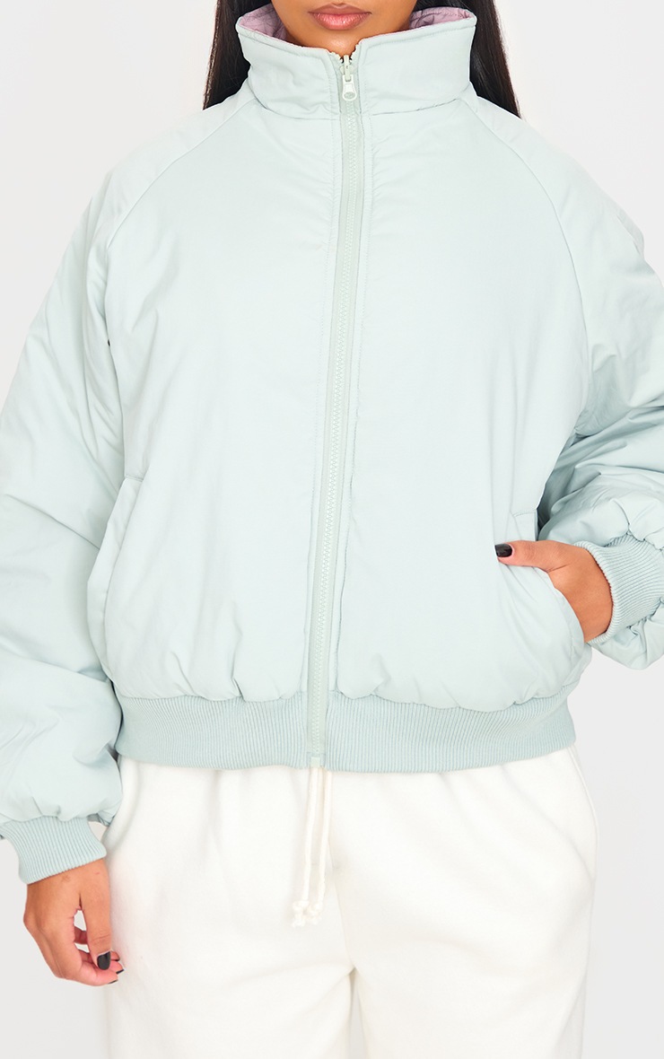 Blue & Pink Reversible Bomber Puffer Jacket | Outerwear | PLT