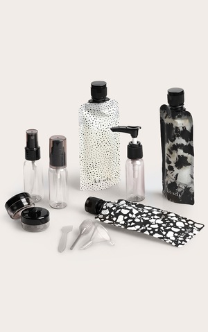 Kitsch 11 Piece Travel Bottle Set Black | Beauty | PLT