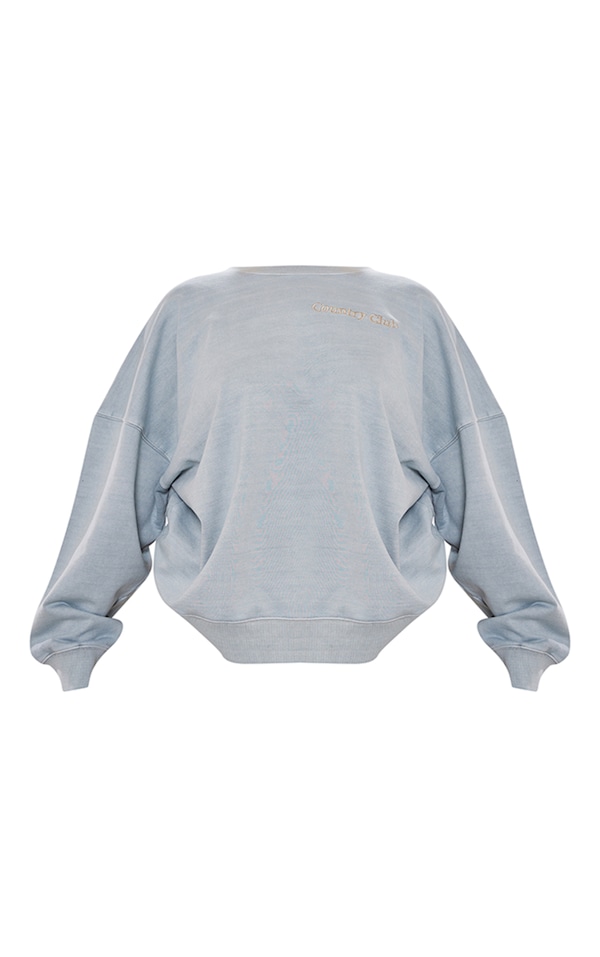 Plt Label Plus Grey Country Club Sweatshirt | PrettyLittleThing CA