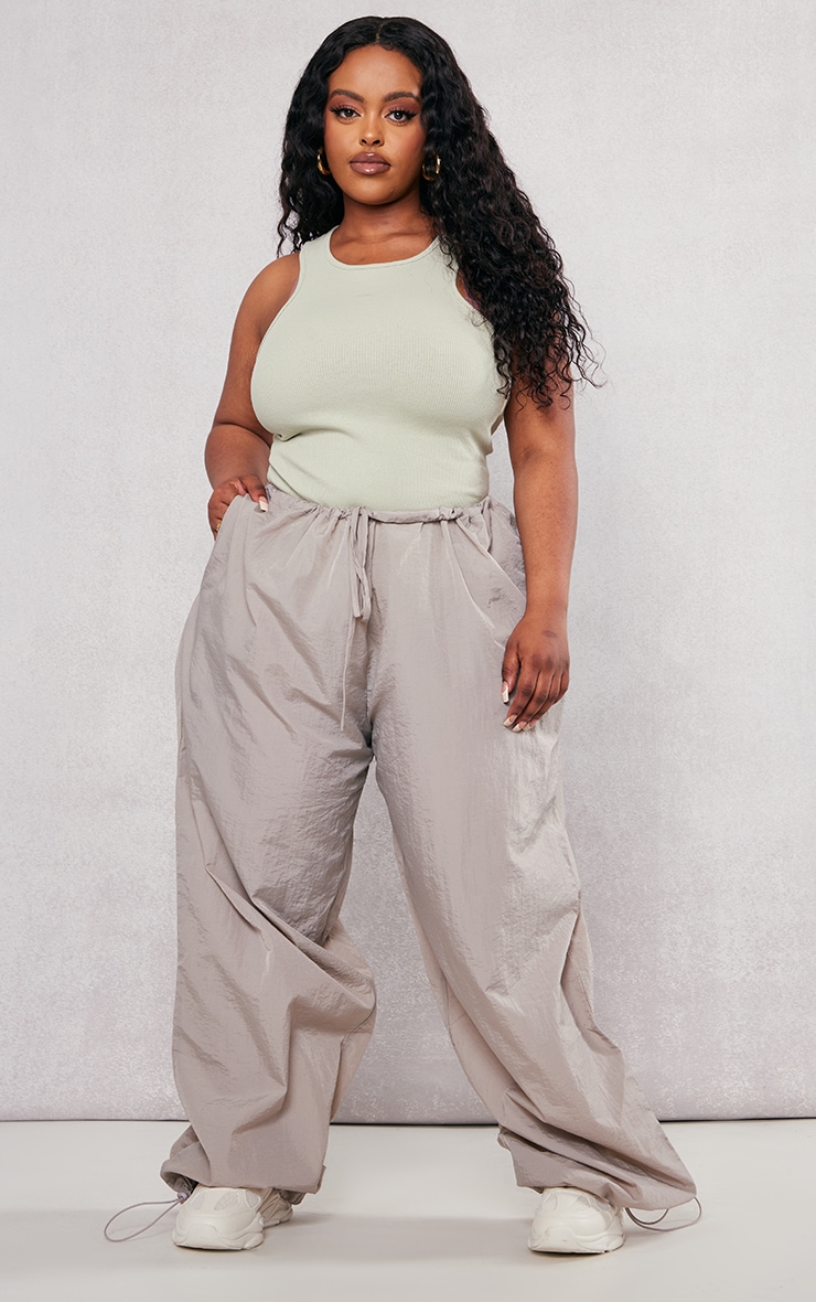 Plus Stone Lightweight Parachute Toggle Cargos | Plus Size ...