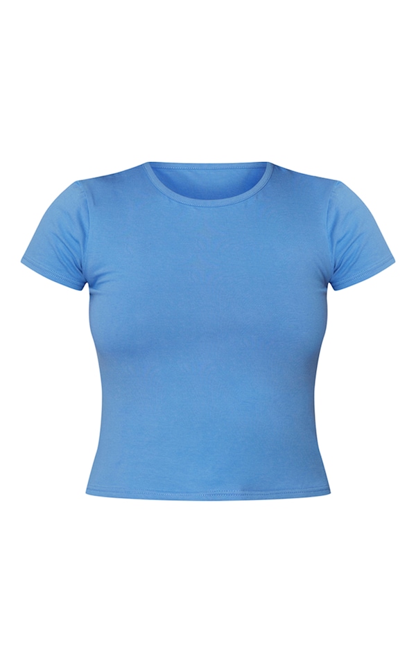 Bright Blue Basic Cotton Short Sleeve T Shirt | Tops ...