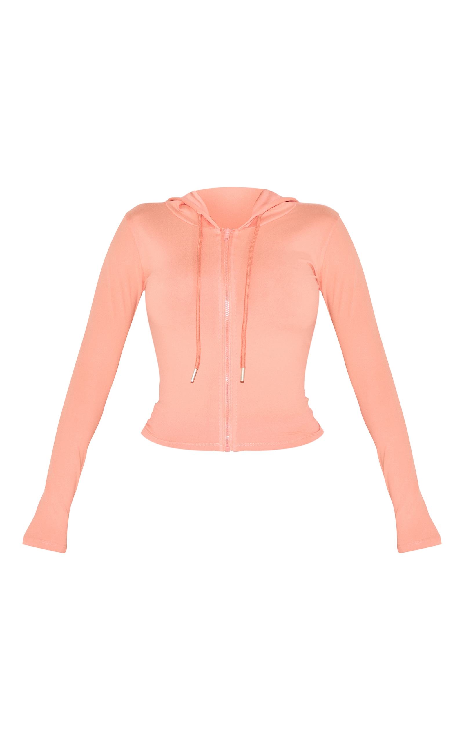 Shape Peach Sculpted Zip Through Hoodie | Shape | PrettyLittleThing USA