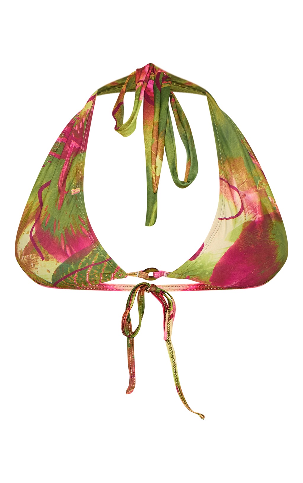 Plus Olive Orchid Print Triangle Bikini Top | Plus Size ...